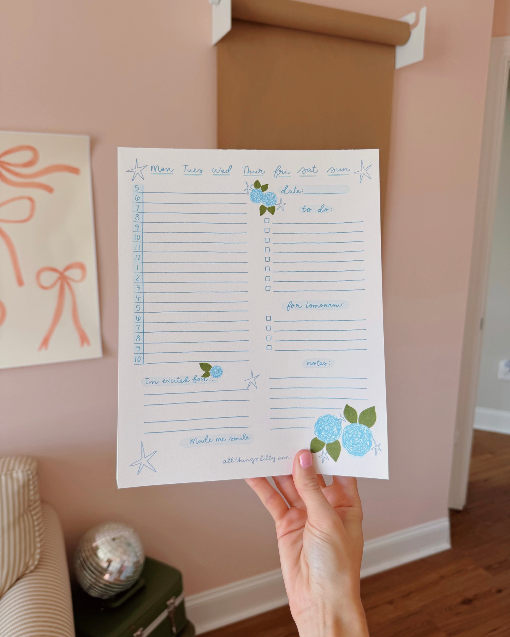 HYDRANGEA GIRLY DAILY NOTEPAD – All Things Lilly Ann