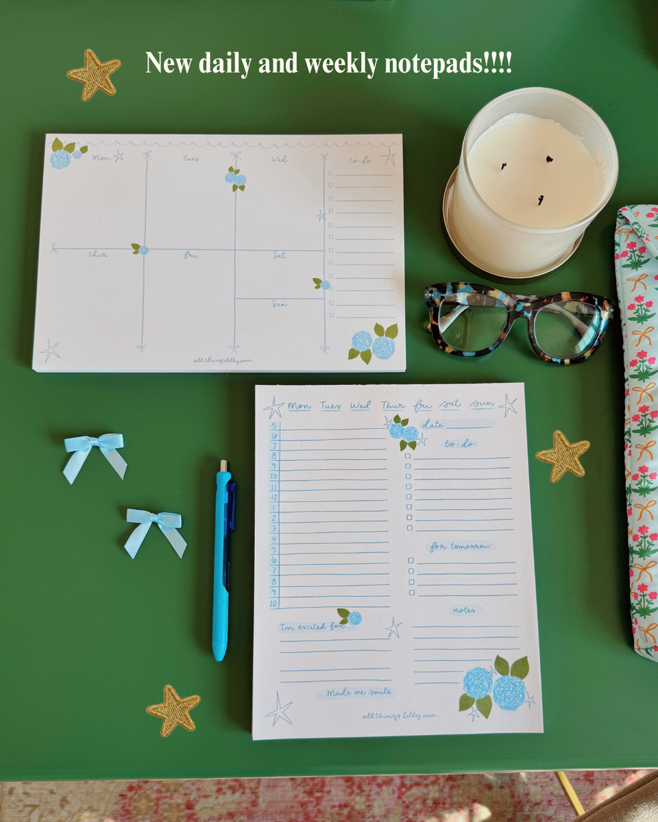 HYDRANGEA GIRLY DAILY NOTEPAD – All Things Lilly Ann